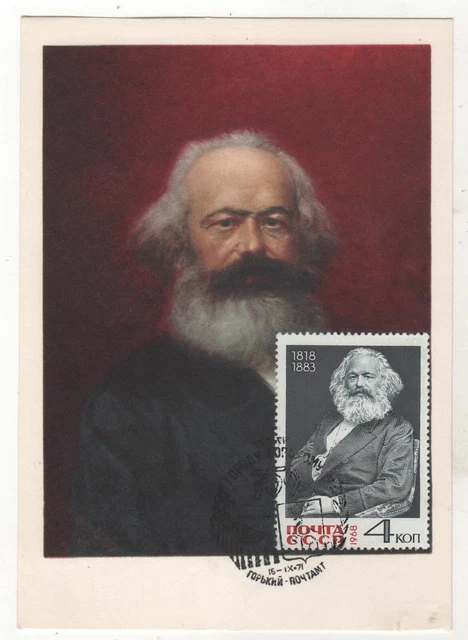 1968 PORTRAIT OF Karl Marx OLD Soviet Russian Postcard STAMP £17.47 ...