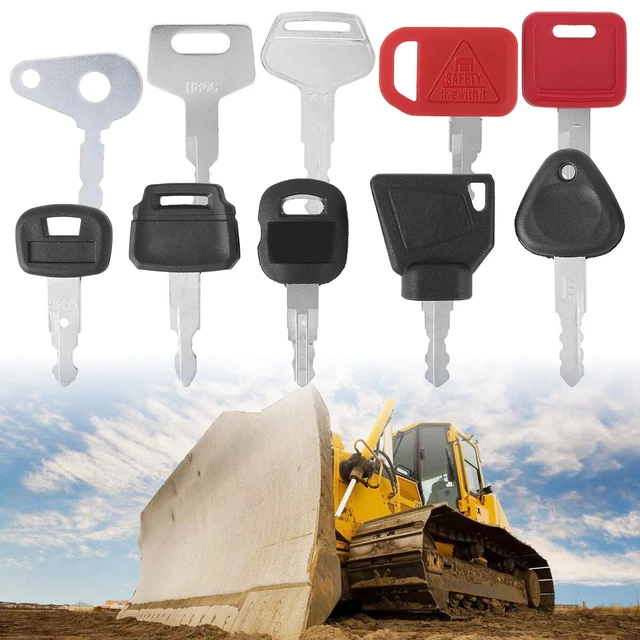 10 KEYS HEAVY Equipment Key Set Construction Ignition Key Set Master ...