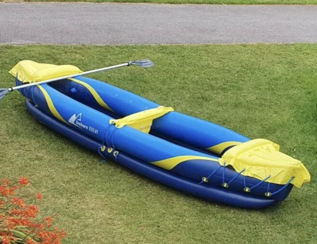 KAYAK INFLATABLE BLOW up inshore 2 person - Crivit 335 VI used once ...
