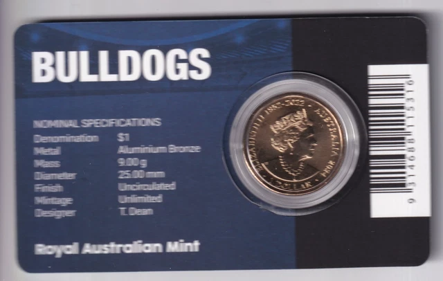 AUSTRALIAN: 2024 $1 Nrl Rugby Canterbury Bulldogs Unc Coin On Card ...