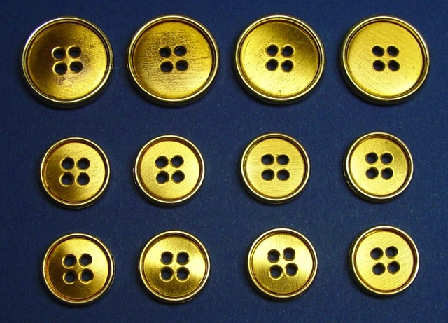 CHRISTIAN DIOR REPLACEMENT buttons 12 Gold tone 4-hole Metal Alloy ...