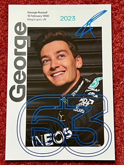 GEORGE RUSSELL, BRITISH F1 Driver, Official 2023 Driver Card, Pre ...