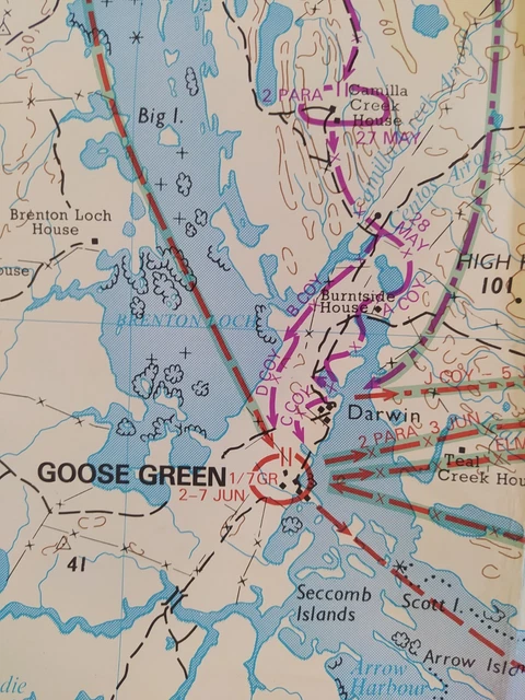 BRITISH ARMY FALKLANDS Operation Corporate (Manoeuvre Map) 1982 + Extra ...