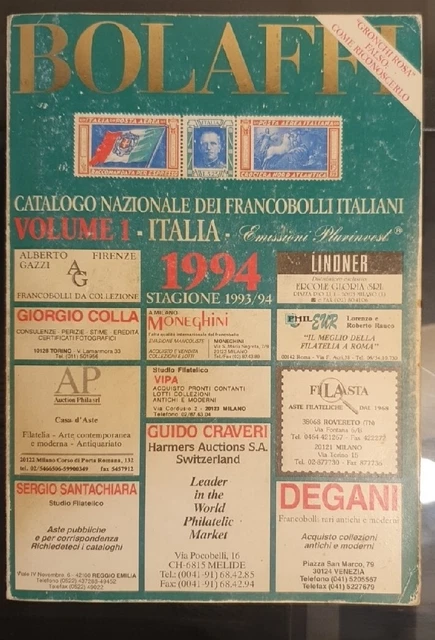 BOLAFFI CATALOGO NAZIONALE Dei Francobolli Italiani Vol.1 Italia 1994 ...