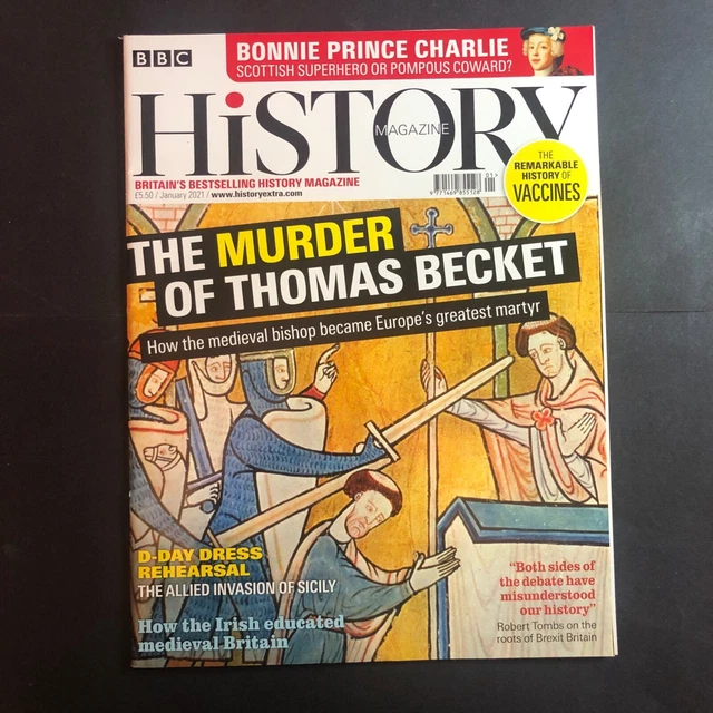 BBC HISTORY MAGAZINE The Murder of Thomas Becket January 2021 £3.00 ...