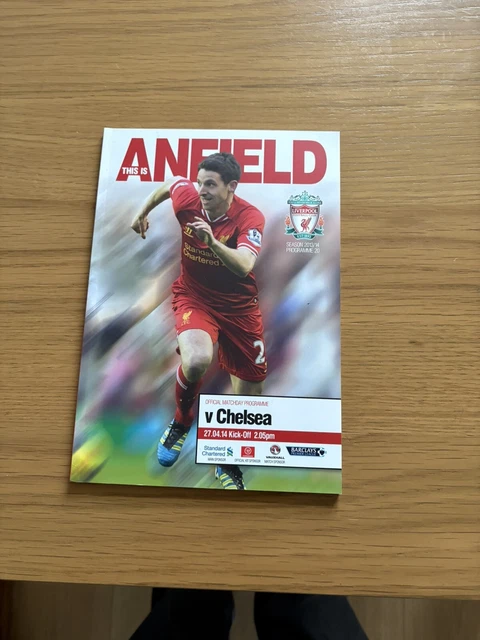 MINT OFFICIAL PROGRAMM Anfield 2014 Premier League Liverpool V Chelsea ...