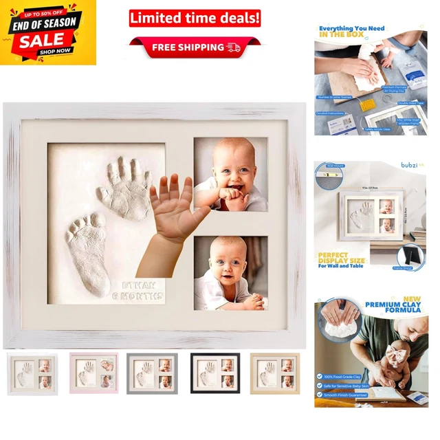 BABY FOOTPRINT AND Hand Print Kit - Picture Frame, Mold, Casting Set ...