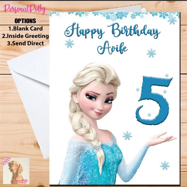 PERSONALISED ELSA BIRTHDAY Card Unofficial Frozen Anna Disney Princess ...