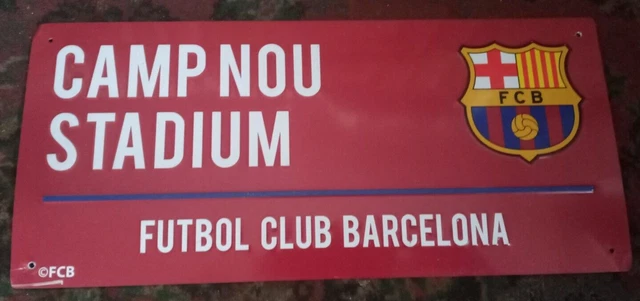 BARCELONA FC STREET Sign CAMP NOU STADIUM Sign Plate 41cm x 19cm £14.00 ...