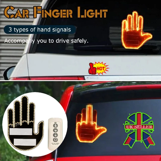 LED MIDDLE FINGER Sign Car Middle Finger Light Car Truck Car Thank You ...