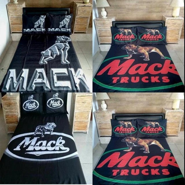 MACK TRUCKS LOGO Black Quilt Duvet Cover Set Kids Single Bed Linen ...