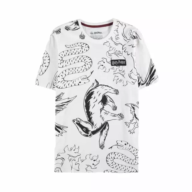 HARRY POTTER HOUSE Symbols White Crew Neck T-Shirt £10.00 - PicClick UK