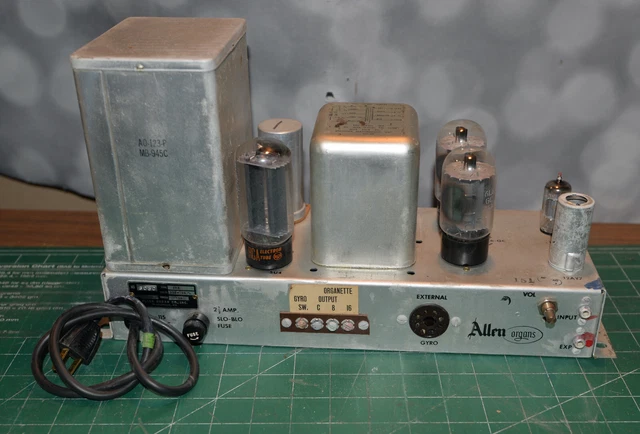 AMPLIFICATEUR À TUBE vintage ALLEN ORGAN type 20A 6L6, de l'orgue T44 ...