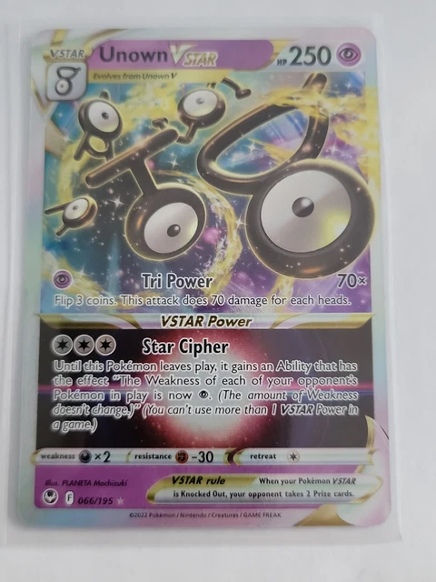 POKEMON SILVER TEMPEST Unown VSTAR 066/195 HOLO PACK FRESH NM £4.87 - PicClick UK