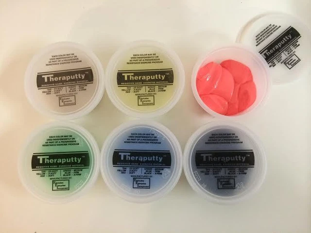 THERAPUTTY KIT 6 TUBS Hand Exercise Special Need Rehab Stroke Therapy ...