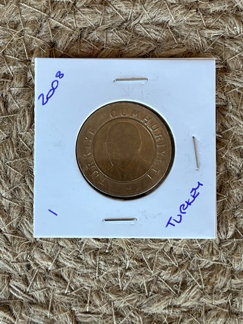 🚖2008 TURKIYE CUMHURIYETI One Lira Coin🚖Turkey Turkish I Lira Coin🚖 $1. ...