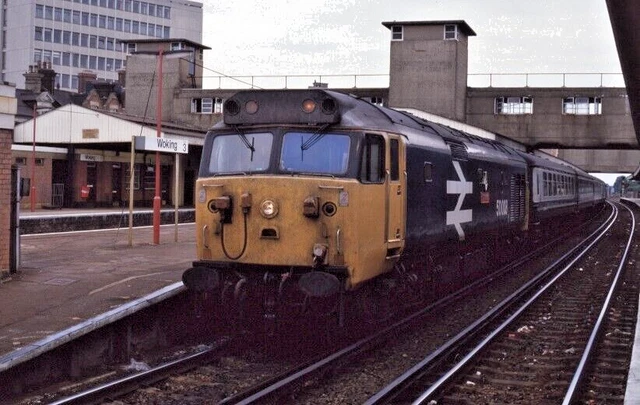 35MM SLIDE BR British Railways Diesel Loco Class 50 50008 @ Woking 1987 ...