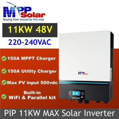 PIP11KW MAX 11KW 48v 230v MPP solar inverter dual 150A MPPT charger ...