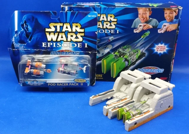 MICRO MACHINES STAR Wars Episode 1 Podracer Launchers & Extra Pack 1998 ...