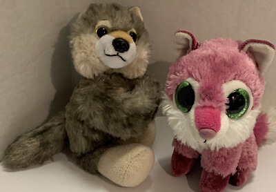 WILD REPUBLIC LOT Wrist Hugger Wolf Plush Coyote Husky Hugger 8" & 6 ...
