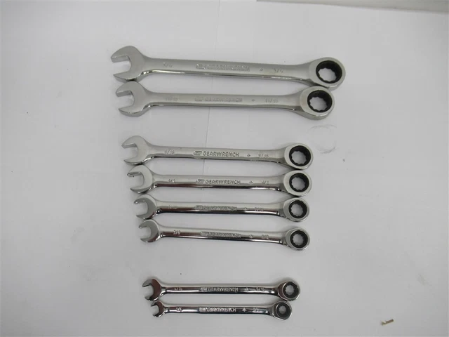 GEARWRENCH 86958 ,8 Pc, Combi Ratcheting Wrenches 3/4"-1/4", Missing 5/ ...