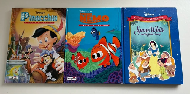 DISNEY CLASSIC STORYBOOK Book Collection x3 - Pinocchio, Snow White ...