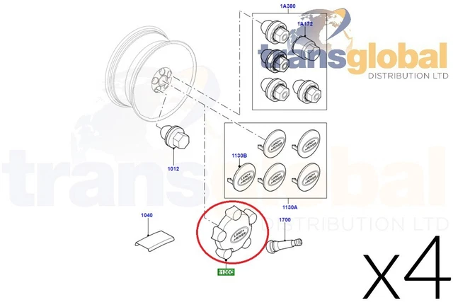 LAND ROVER DEFENDER 2020 18"x8" Steel Wheel Hub Nut Cover x4 GENUINE LR ...