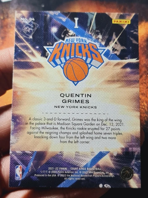 094 QUENTIN GRIMES - New York Knicks Rookies I $1.85 - PicClick AU