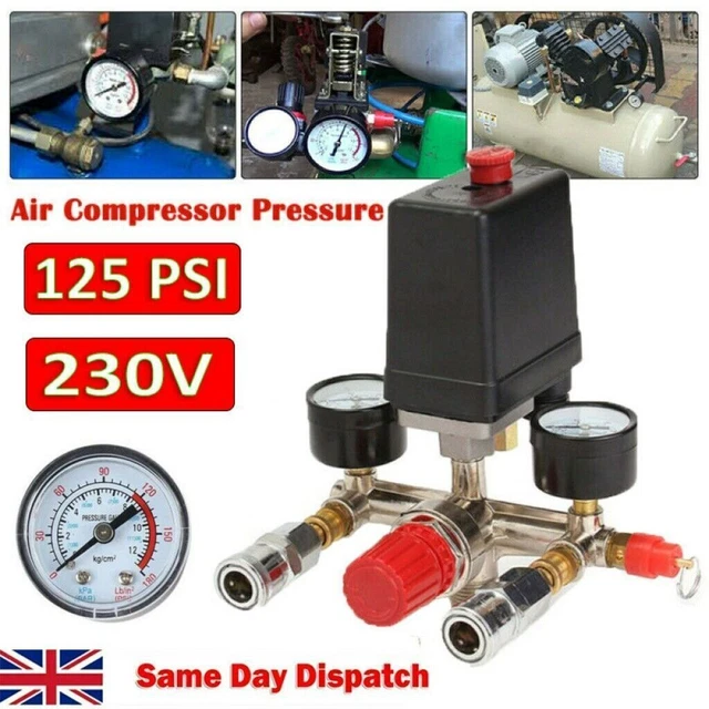 AIR COMPRESSOR PRESSURE Control Switch Valve & Gauges Replacement Parts ...