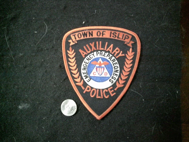 NEW YORK TOWN of Islip Auxiliary Police patch vintage 30 yrs old long ...