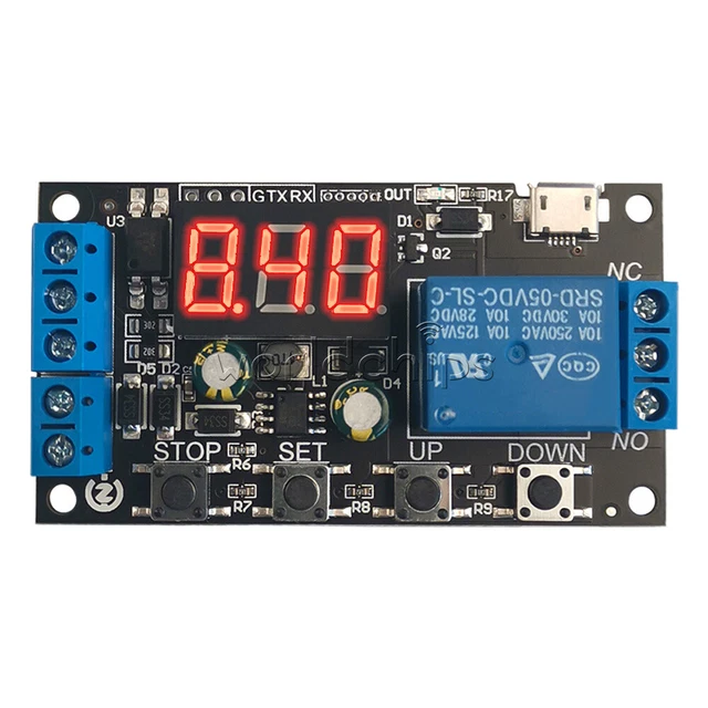 DC 5V/12V/24V DIGITAL LED Cycle Timer Delay Relay Switch Time Relay ...
