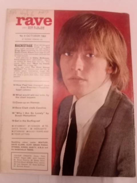 RARE 1960 RAVE Magazine OCT 1964 Ringo*Rolling Stones*Beatles*Cathy ...