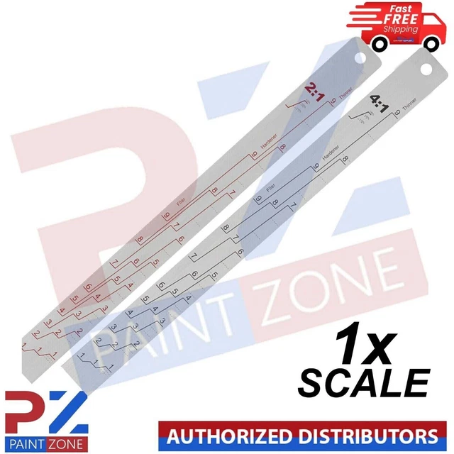 ALUMINIUM PAINT MIXING Measuring Stick 2:1/4:1 Ratio Double Sided 1 ...