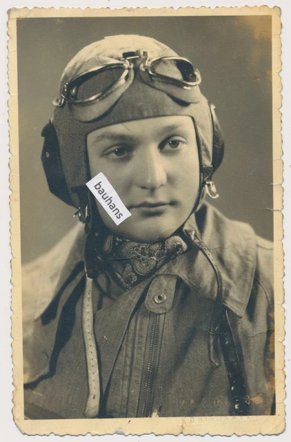 PORTRAIT LUFTWAFFE PILOT Schutzanzug Sommer, Fliegerkopfhaube ...