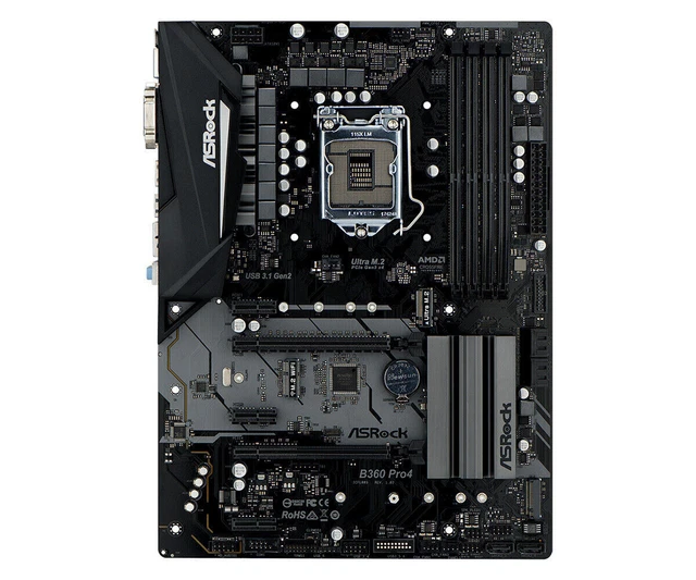 ASROCK B360 PRO4 Motherboard Intel B360 LGA 1151 DDR4 ATX Core DVI-D ...