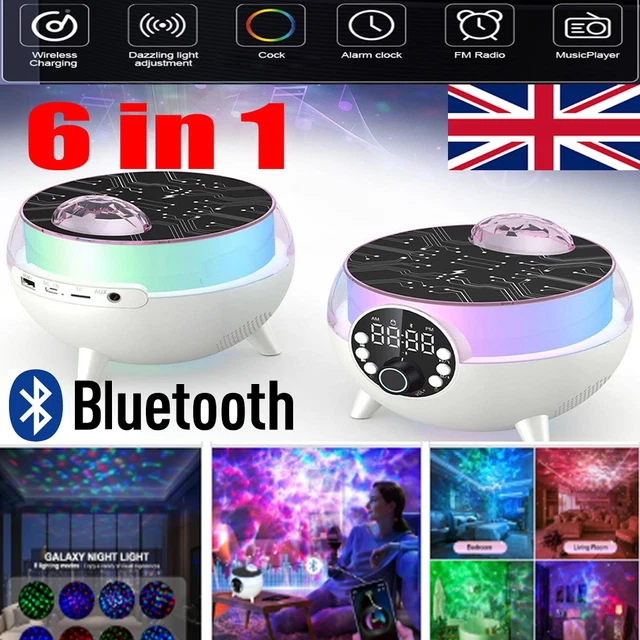 15W NIGHT LIGHT Bluetooth Speaker LED RGB Wireless Charging Alarm Clock ...