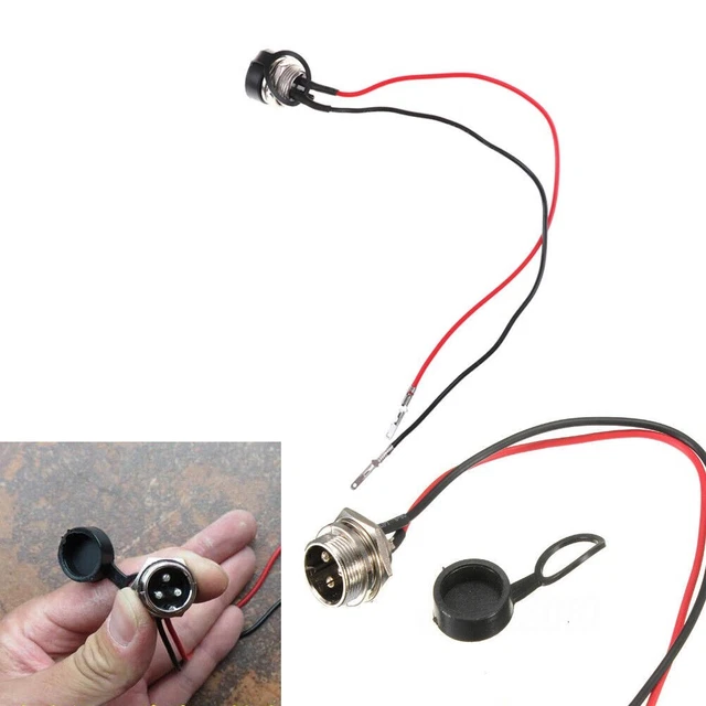 3-PIN CHARGER CONNECTOR Connector Electric Scooter Cap Sports Outlet £5 ...