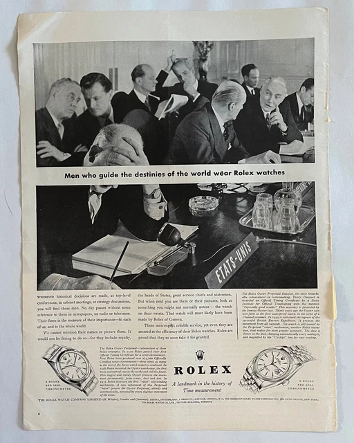 ROLEX WATCHES HISTORICAL Decisions Magazine Advert ~ Vintage 1957 PRINT ...