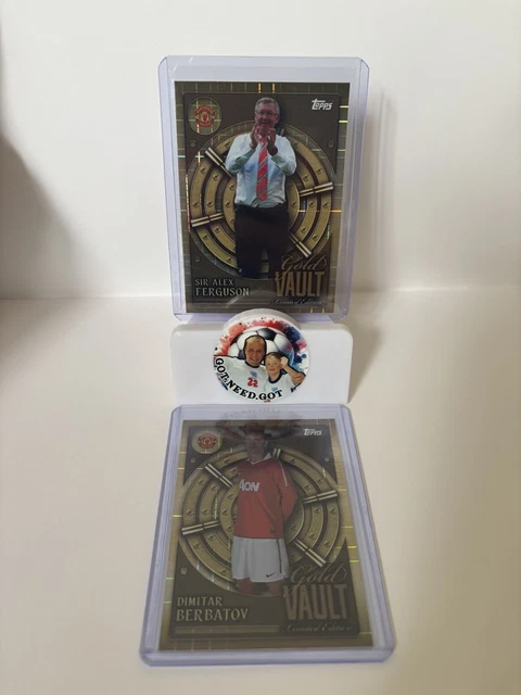 TOPPS MANCHESTER UNITED 2025/26 - Gold Vault LE - Berbatov & Sir Alex ...