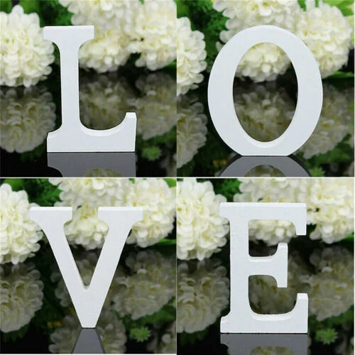 WOODEN LARGE WORD Block Vintage Personalised A-Z Freestanding Alphabet ...