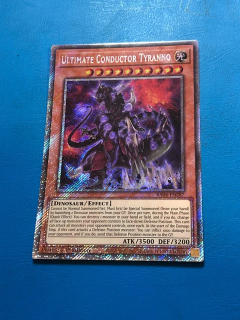 YUGIOH PLATINUM SECRET Rare Ultimate Conductor Tyranno RA04-EN287 1st ...