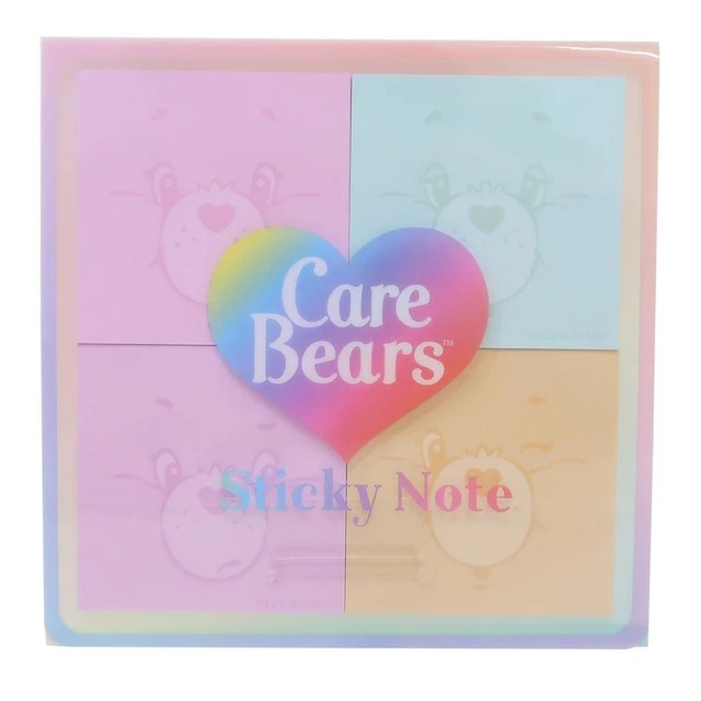 CARE BEARS STICKY Notes Stationery Memo Character 4 Pattern Sticky ...