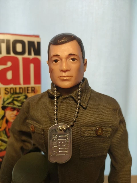 VINTAGE ACTION MAN 60s Figure Rare Misshaped Factory Second, Repro Box ...