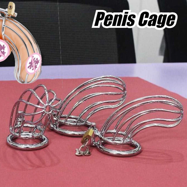 MÄNNER EDELSTAHL KEUSCHHEITSGÜRTEL mit Penis Keuschheitskäfig Peniskäfig Bondage EUR 17,73 ...