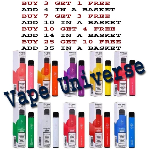 ELF BAR 600 Disposable Vape 600 Puffs 20mg Nic Salt - Buy 3 Get 1 FREE ...