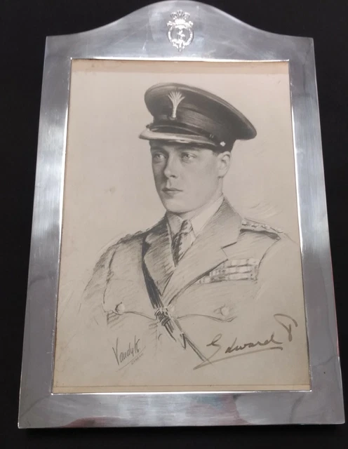 ROYALTY SIGNED EDWARD P mounted in silver wooden easel back. Later ...