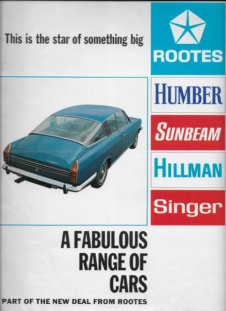 1968 ROOTES GROUP car brochure: Hillman, Singer, Sunbeam & Humber cars ...