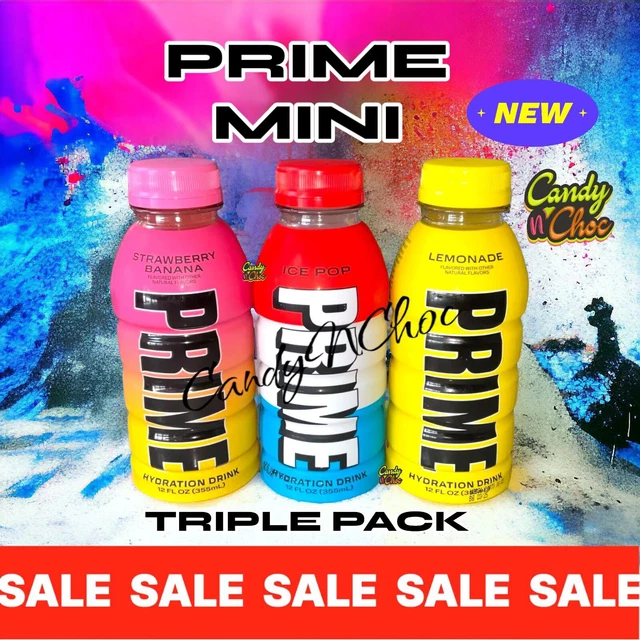 NEW MINI PRIME Hydration Ice Pop, Strawberry Banana & Lemonade 3 Pack ...