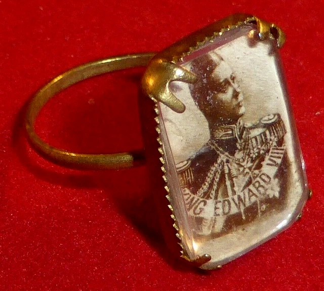 VERY RARE ANTIQUE KING EDWARD VIII Coronation Commemorative Childs Ring ...