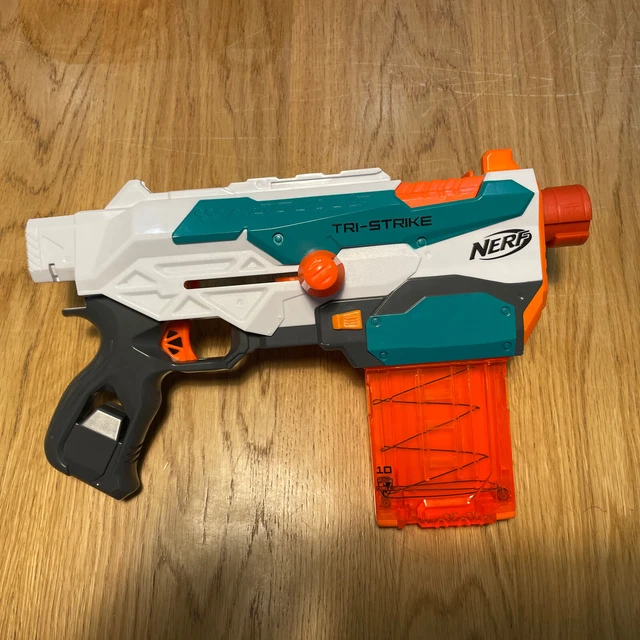 NERF MODULUS TRI-STRIKE Blaster Base Gun With 10 dart magazine. Fully ...